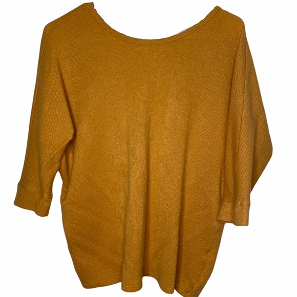 Moa Moa | Tops | Moa Moa Mustard Colored Top With Crossed Back L | Poshmark